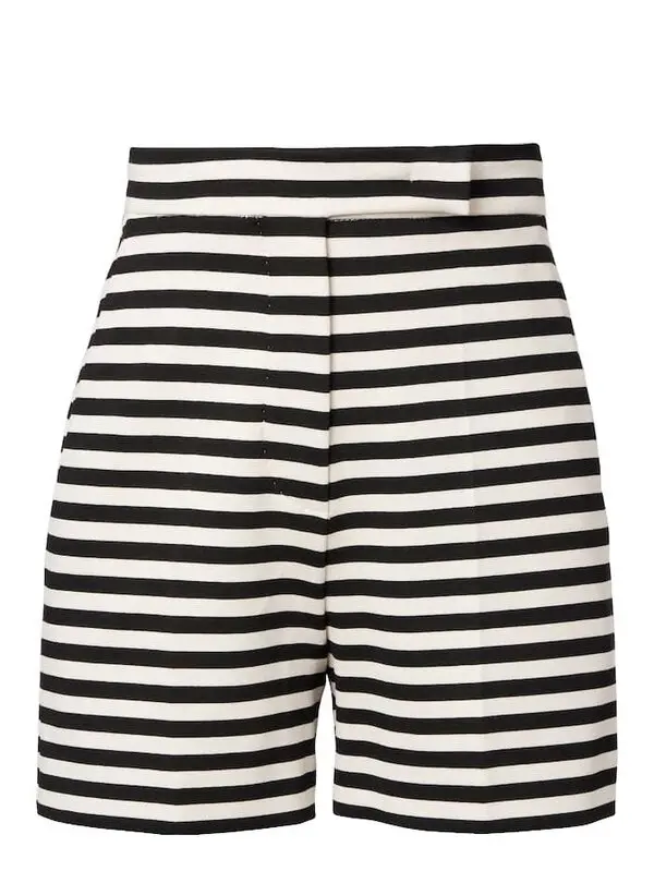 Max Mara Ornica Striped High-rise Shorts - Black