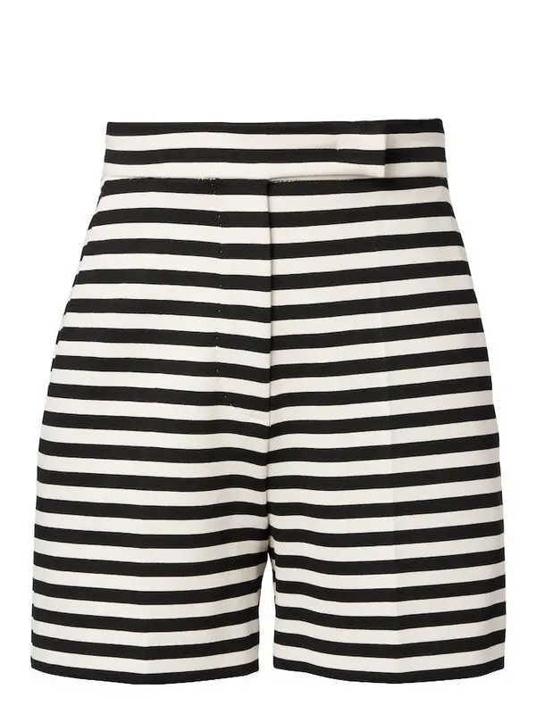 Max Mara Ornica Striped High-rise Shorts - Black