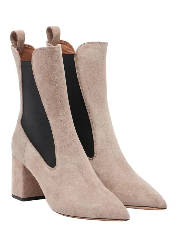Paris Texas Anja 70 Suede Ankle Boots - Beige