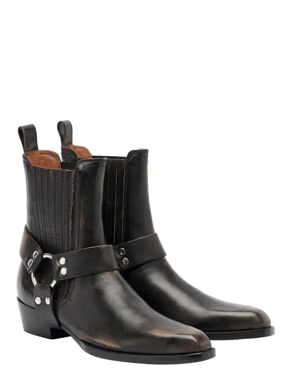 Paris Texas Helena Leather Biker Boots - Black