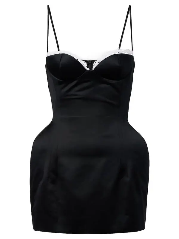Magda Butrym Crochet-trimmed Bustier Dress - Black