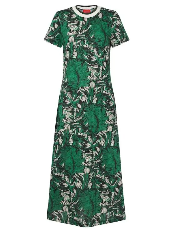 La DoubleJ Sporty Swing Cotton Jersey Midi Dress - Multicoloured