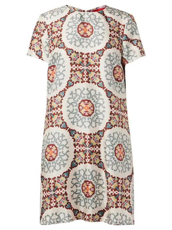 La DoubleJ Swing Printed Silk Satin Minidress - Multicoloured