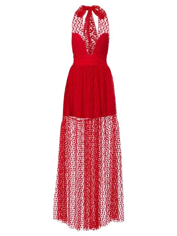 ALEXANDRA MIRO Dakota Halterneck Dress - Red