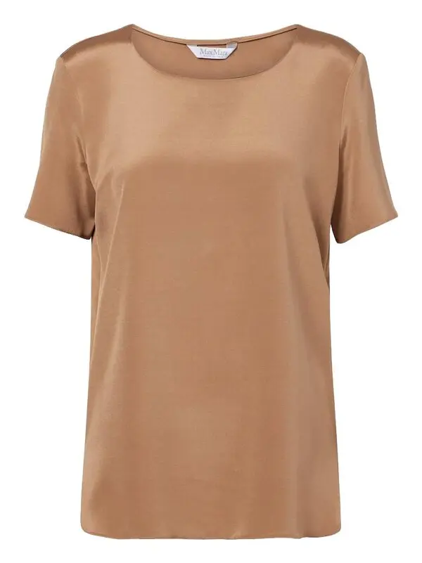 Max Mara Aris Silk-blend T-shirt - Beige