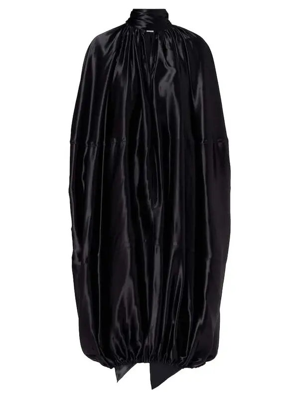 FERRAGAMO Satin Midi Dress - Black