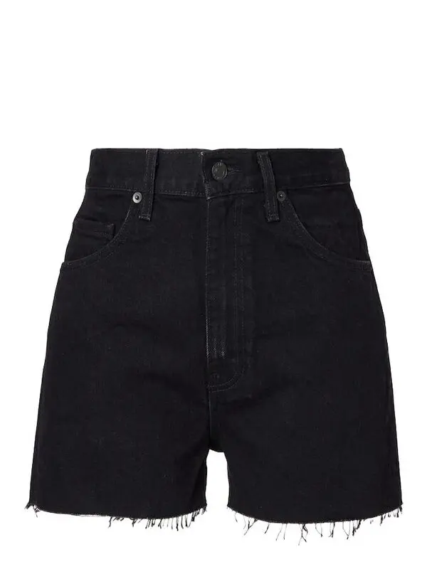 NILI LOTAN Cobain Low-rise Denim Shorts - Black