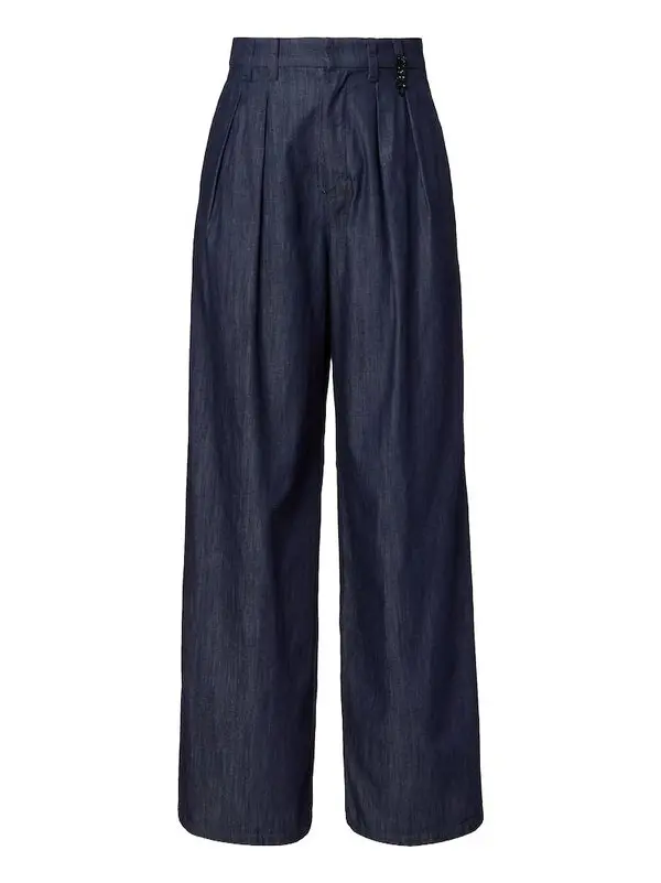 Max Mara Jerry Embellished Wide-leg Pants - Blue