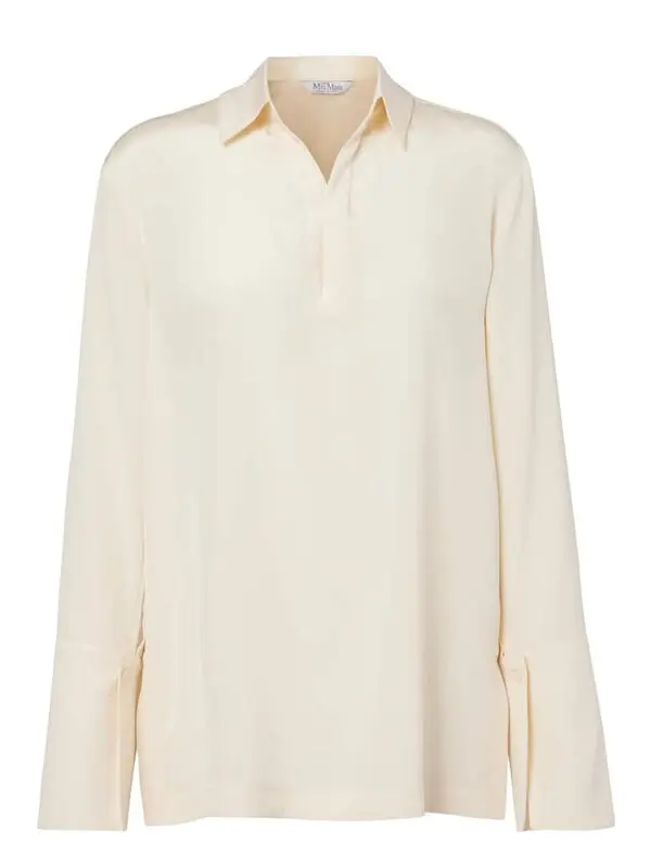 Max Mara Dover Silk-blend Cady Shirt - White