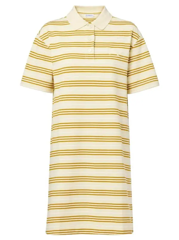 Burberry Icon Stripe Cotton Piquet Minidress - White