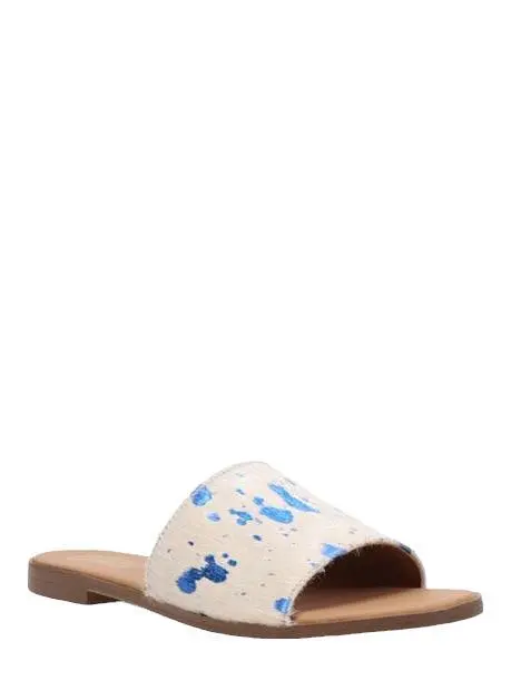 DINGO Calf Hair Slide Sandal - Blue