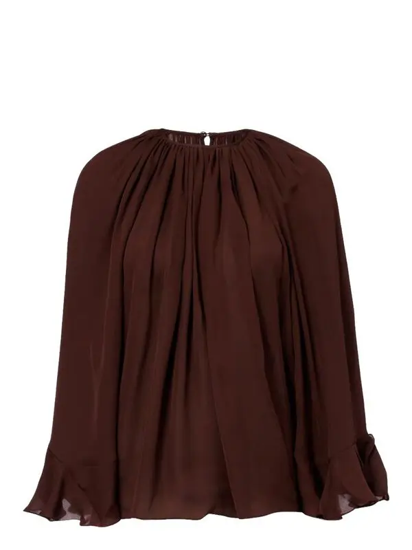 Johanna Ortiz Silk Georgette Blouse - Brown