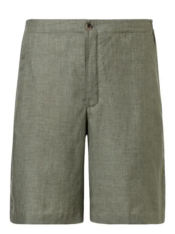 Loro Piana Nolan Linen Bermuda Shorts - Green