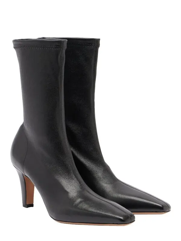 Paris Texas Belle 75 Leather Ankle Boots - Black