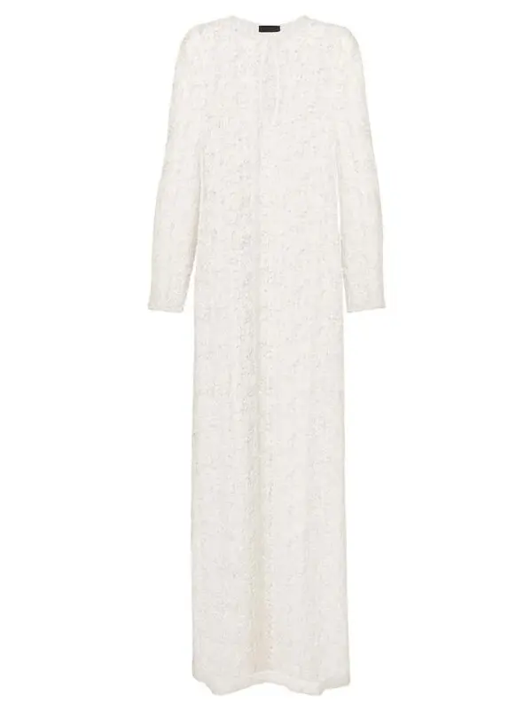 NILI LOTAN Cotton Lace Maxi Dress - White