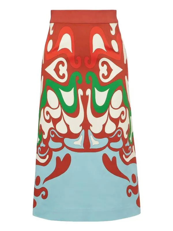 La DoubleJ Baia Printed Cotton-blend Midi Skirt - Multicoloured
