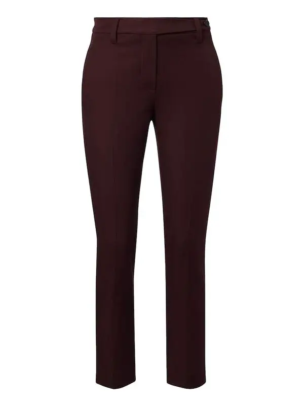 Brunello Cucinelli Monili Cropped Slim Pants - Burgundy