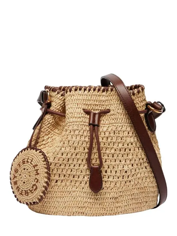 Stella McCartney Falabella Small Raffia Bucket Bag - Beige