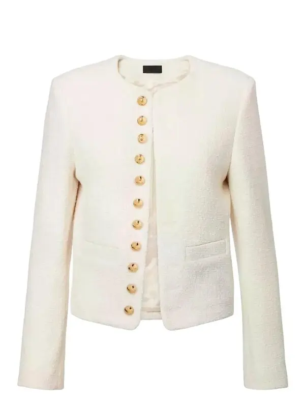 NILI LOTAN Patti Cotton-blend Bouclé Jacket - White