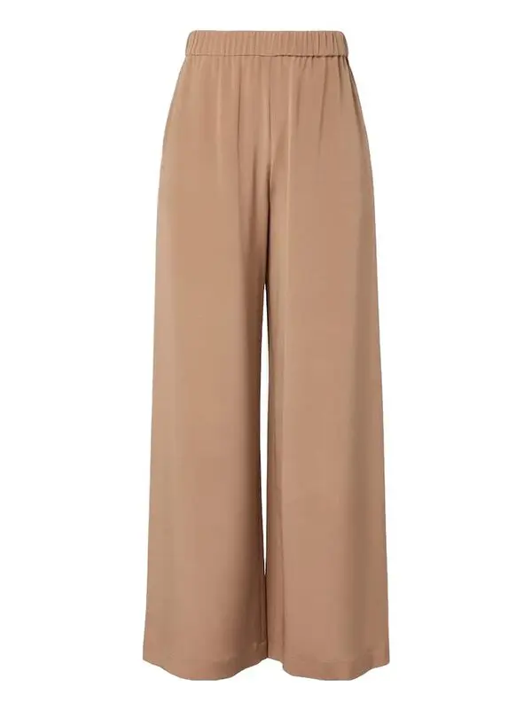 Max Mara Bonn Silk-blend Wide-leg Pants - Beige