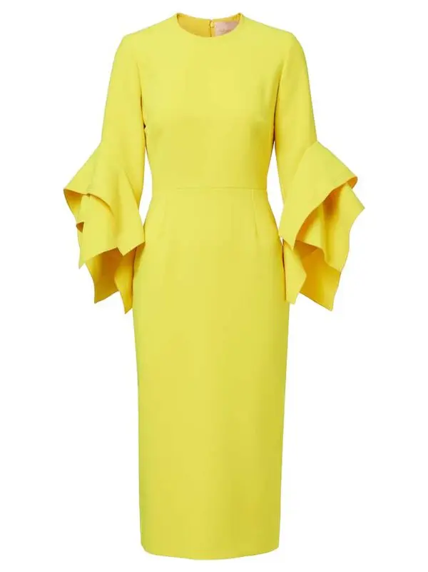 ROKSANDA Crêpe Midi Dress - Yellow