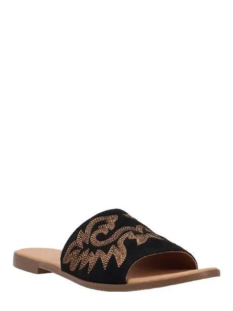 DINGO Lasso Suede Slide Sandal - Black