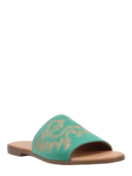 DINGO Lasso Suede Slide Sandal - Green