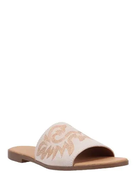 DINGO Lasso Suede Slide Sandal - White