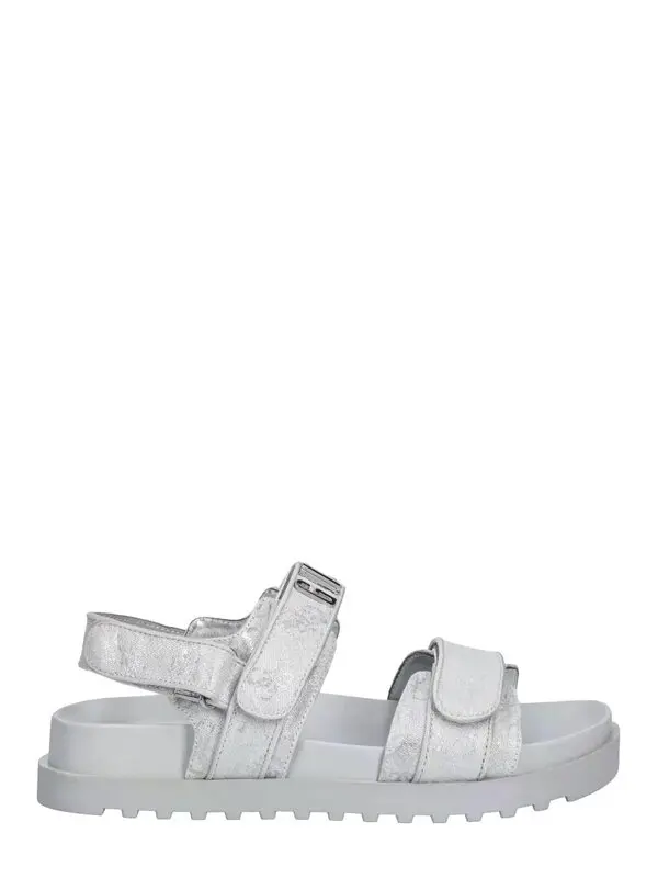 Guess Fadison Metallic-effect Sandals - Silver