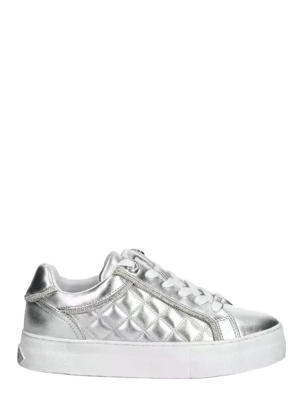 Guess Metallic Quilted Sneakers - Silver