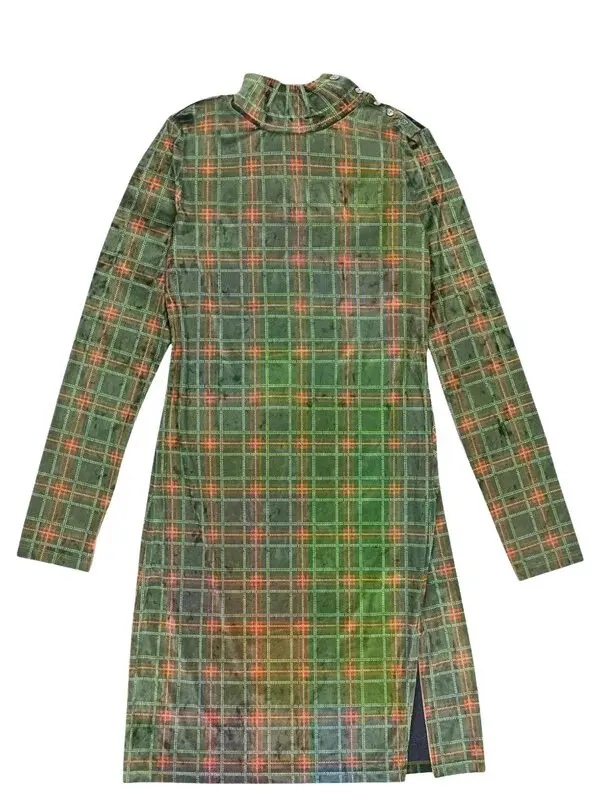 Callipygian Plaid Mini Dress - Green
