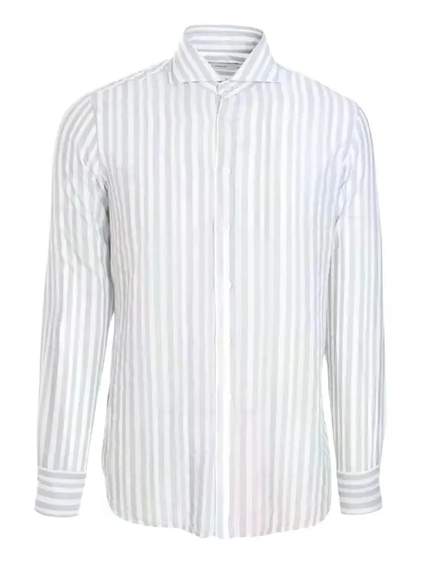 LARDINI Striped Button-up Shirt - White