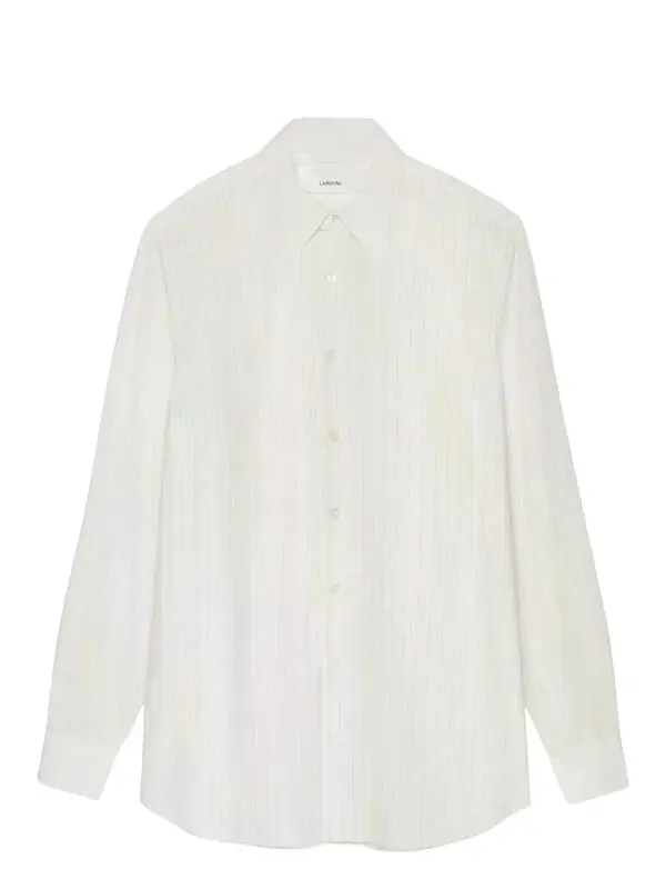 LARDINI Striped Button-up Shirt - White