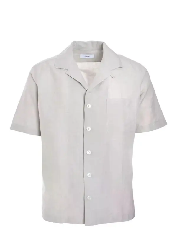 LARDINI Short-sleeve Button-up Shirt - Grey