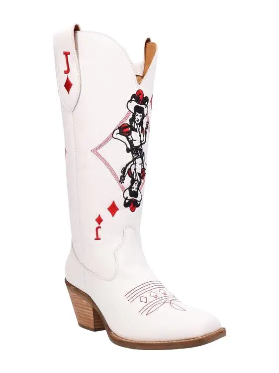 DINGO Jack Of Diamonds Cowboy Boot - White