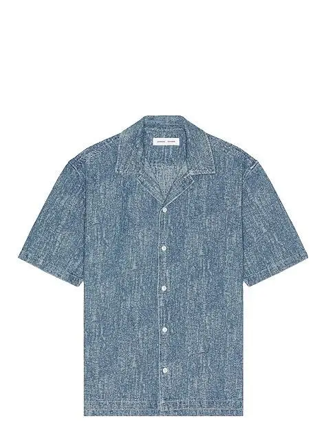 SAMSOE SAMSOE Saayo X Shirt In Blue - Washed Denim