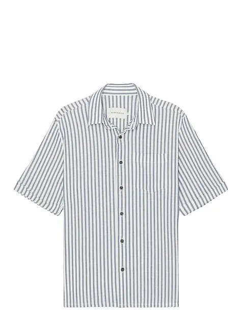 PEREGRINE Beach Shirt In Blue - Blue & White Stripe