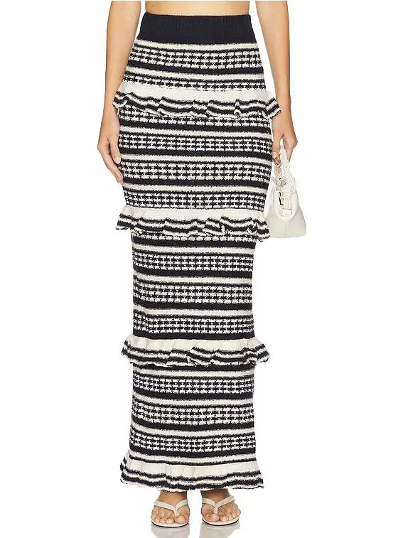 Tularosa Kaely Maxi Skirt - Navy & Ivory