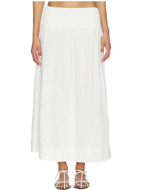 Rails Alessa Linen Maxi Skirt - White