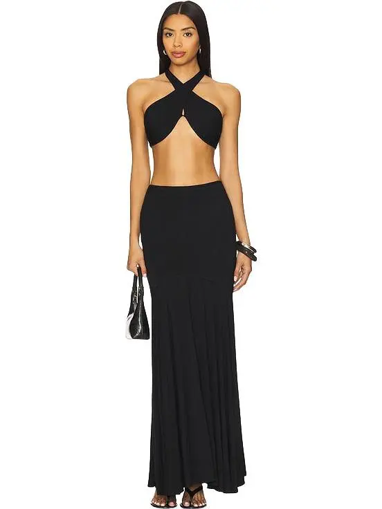 Superdown Yasmina Maxi Skirt Set - Black