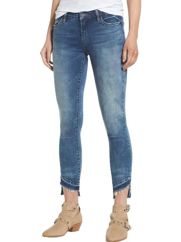 Blanknyc Step Hem Skinny Jeans - Coffee Nap Blue