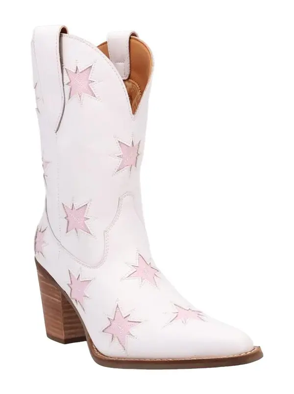 DINGO Starburst Western Boots - White