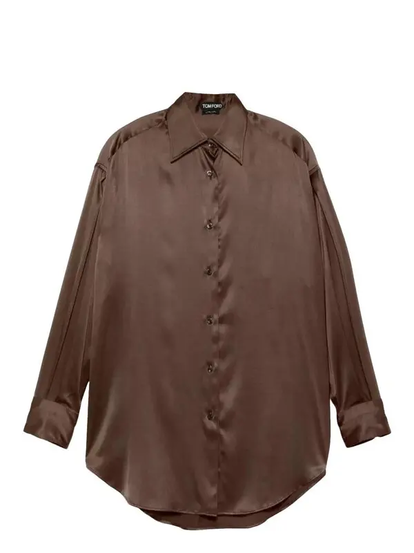 TOM FORD Satin Shirt - Brown