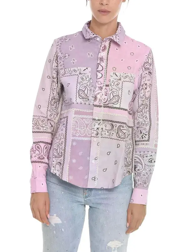 Amiri Paisley-print Cotton Shirt - Pink