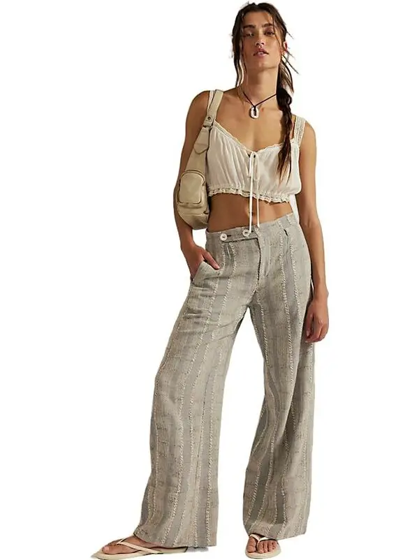Free People All Play Wide-leg Trousers - Grey Combo