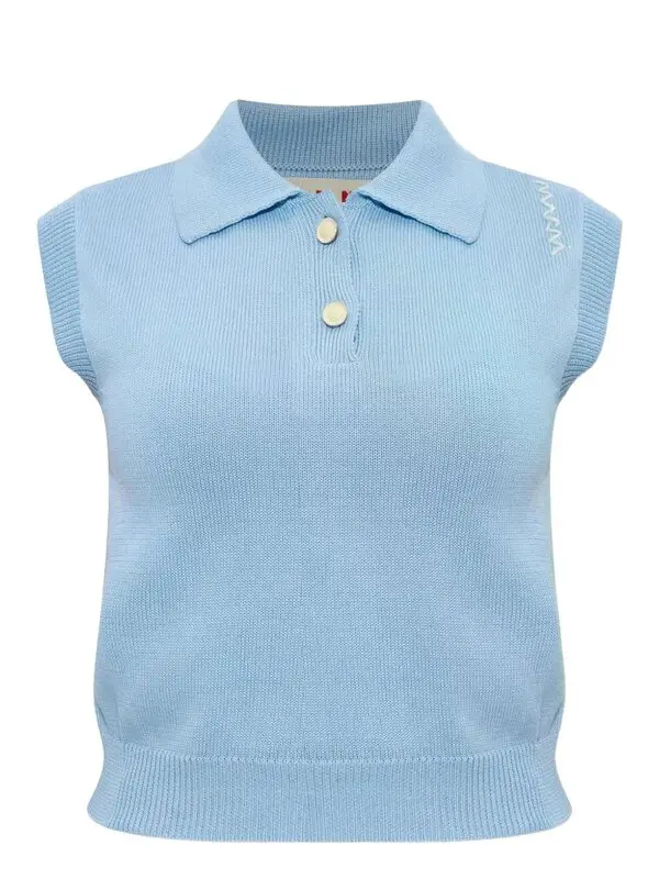 Marni Cotton Polo Top - Blue