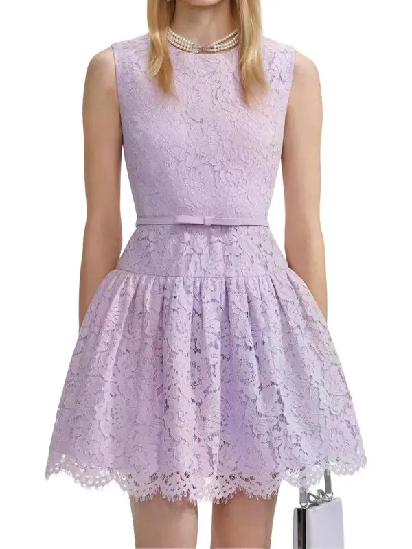 SELF-PORTRAIT Embroidered Lace Dress - Purple