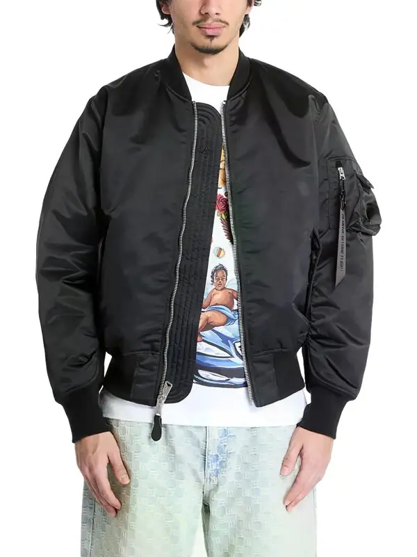 Alpha Industries Zip-up Bomber Jacket - Black