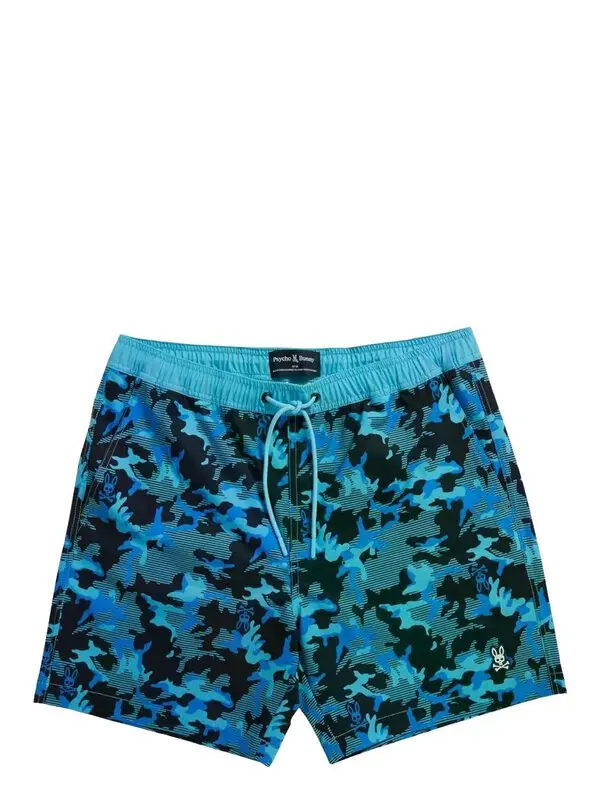 Psycho Bunny All Over-print Swim Shorts - Blue