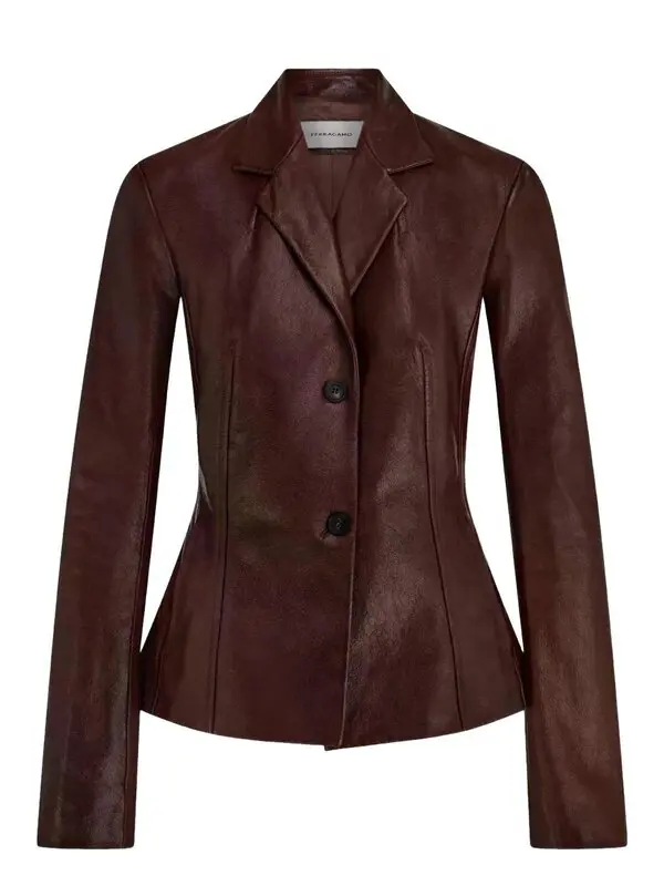 FERRAGAMO Leather Jacket - Brown